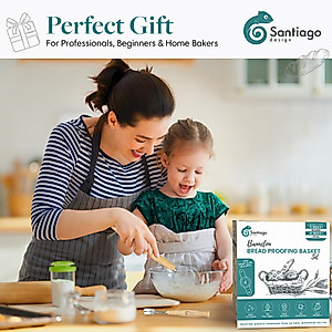 Banneton Bread Proofing Basket Set, 9 Inch Round & 10 Inch Oval Banneton Basket & Sourdough Bread Baking Supplies, with Danish Dough Whisk, Silicone Bread Sling, Linen Liner, Bread Lame, Bowl Scraper