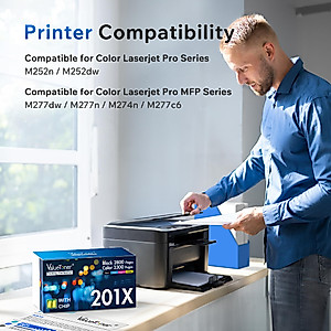 Valuetoner Compatible Toner Cartridge Replacement for HP 201X 201A CF400X CF401X CF402X CF403X CF400A for Color Laserjet Pro MFP M277dw M252dw M277n M277c6 M252n M277 (Black, Cyan, Magenta, Yellow)