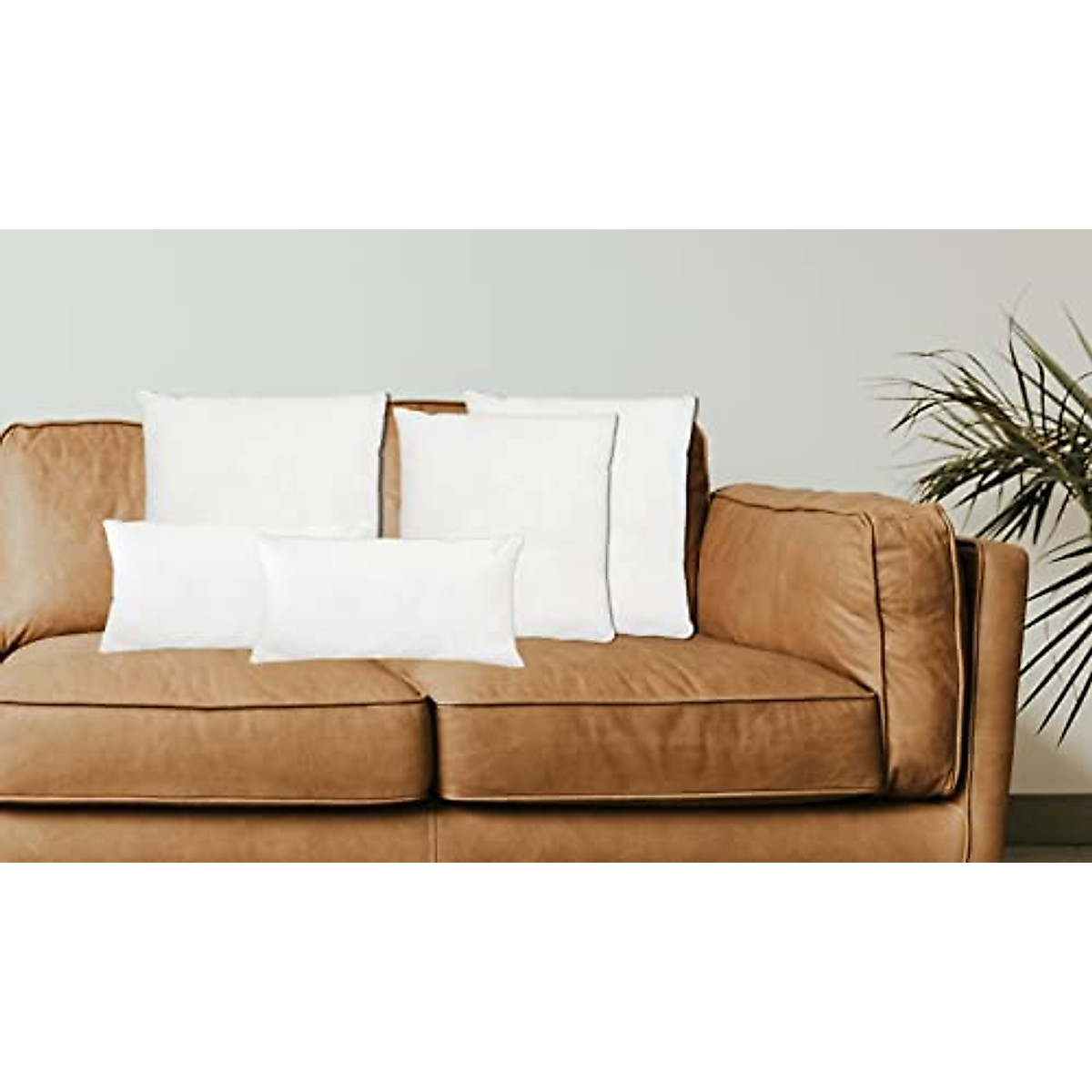 Hausattire Throw Pillow Insert 12x12 Inches - Set of 2, Premium White Pillows for Bed and Couch