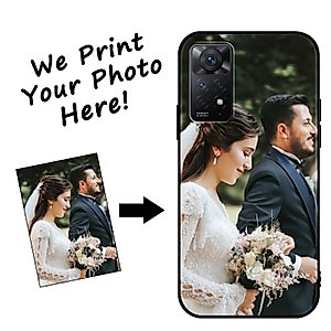 Eouine Custom Phone Case for Xiaomi Redmi Note 11 Pro（4G/5G） 2022 (6.67") - Personalized Picture Phone Cases Black Customizable Case Customize Photo Text Design Cover - Customized Your Own Phone Case