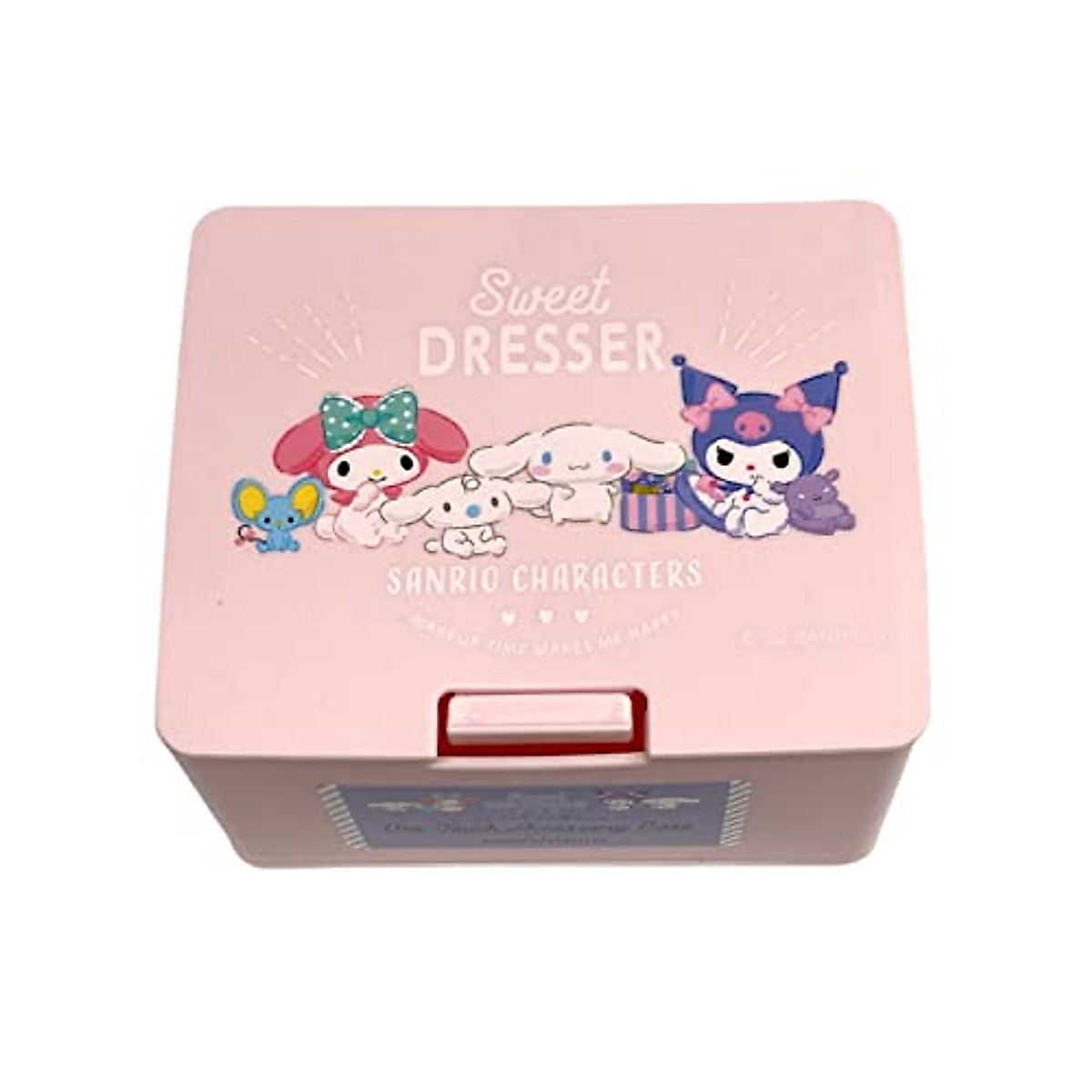 Friend Sanrio My Melody × Kuromi × Cinnamoroll Cute Box with One Touch Open Lid, Makeup Case, Accessory Case, Cosmetic Case, 4.2in x 3.5in x 2.1in
