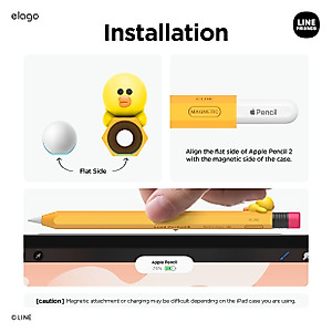 elago | LINE Friends Compatible with Apple Pencil Pro Case & Apple Pencil 2nd Generation Case, Compatible with Magnetic Charging, Double Tap, Squeeze, Haptic [Sally]