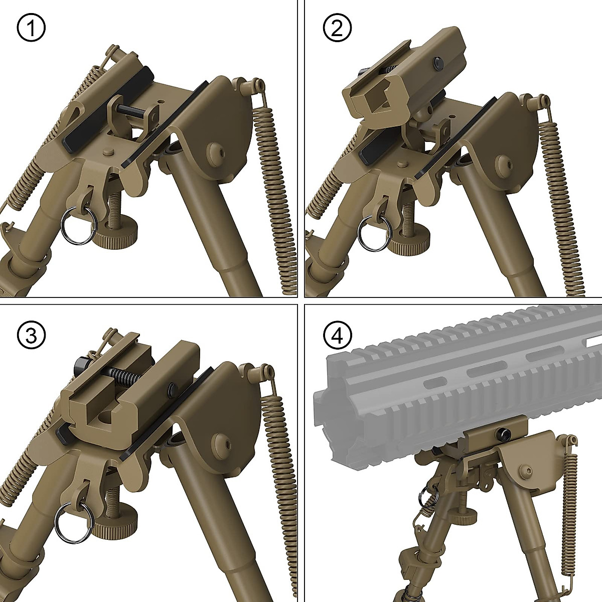 Xaegistac Rifle Bipod Adjustable 6-9 Inch Bipods with Quick Release Adapter for Picatinny/Mlok Rail,Lightweight and Stable for Hunting and Shooting