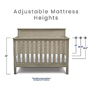 Delta Children Middleton 4-in-1 Convertible Baby Crib, Textured Limestone