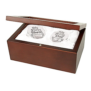 Stephan Baby Satin-Lined Rosewood Keepsake Box with Silver Plated First Tooth and First Curl Boxes