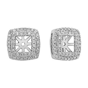 Dazzlingrock Collection 0.45 Carat (ctw) 10K Round White Diamond Removable Jackets For Stud Earrings 1/2 CT, White Gold