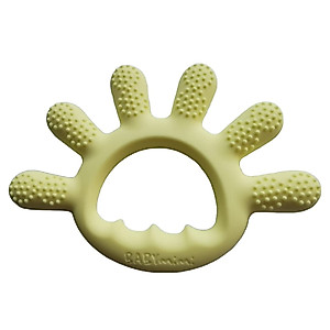 BABYmimi Silicone Teether - Finger-Shaped Organic Baby Teether Toys to Chew On - for Teething Relief, Babies - Pastel-Colored Fruit Design, Rising Dots - Food-Grade Material - BPA Free