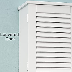 ChooChoo Bathroom Wall Cabinet with Towels Bar, 23.6" L x8.9 W x29.3 H MDF Material Medicine Cabinet, 2 Doors Over The Toilet Space Saver Storage Cabinet with Large Space, White