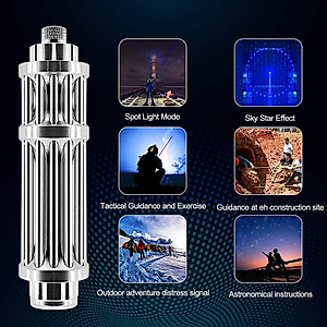 Latovsted High Power Iaser P0lNTER, Long Range Tactical 1500m Flashlight with High Lumen Light Beam/Aluminum/Rechargeable for Camping Gear/Hiking/Defense/Handheld