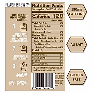BOSS Coffee by Suntory - Japanese Flash Brew Coffee with Milk, 8oz 12 Pack, Imported from Japan, Au Lait, Espresso Doubleshot, Ready to Drink, Contains Milk, No Gluten