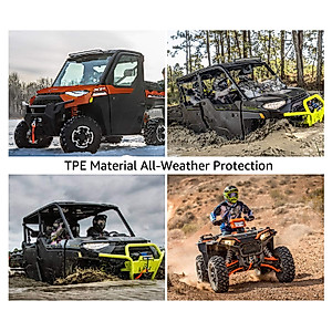 Front Floor Mats, A & UTV PRO All Weather Floor Liners for 2018-2024 Polaris Ranger XP 1000 Crew Accessories, Replace # 2882780,TPE Material Slush Liner