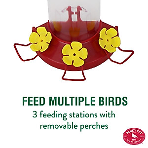 Perky-Pet 217 Window Mount Plastic Hummingbird Feeder with Perches - 8 oz Outdoor Garden Décor Hummingbird Feeder,  iridescent color