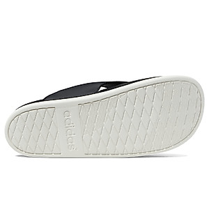 adidas Women's Adilette Comfort Flip Flop Slide Sandal, Black/White/Black, 7