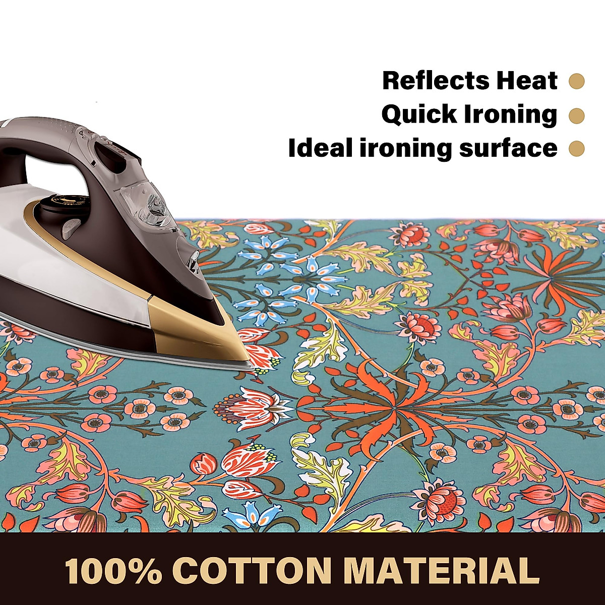 caius Easy Installation 15x54 Ironing Board Cover and Pad - Elastic Edge, Applicable Standard Size Iron Board Cover, Stain Resistant, Setup for Effortless Ironing Experience