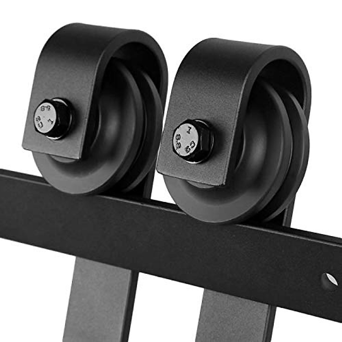 WOHLLEBEN 6.6 Feet Heavy Duty Sliding Barn Door Hardware Kit Easy to Install, Smoothly and Quietly, Sliding Doors Hardware Track Kit Suitable for Bedroom Kitchen (Classic, 78.74 inch)