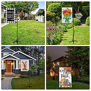 65 Inch Garden Flag Pole with Flag with Anti-Wind Clip for Flag Heavy Duty Garden Flag Stand for Plant Stand and Light Tall Garden Flag Poles for Outside inground,2 Stoppers and 1 Clip (1 PC, 65 INCH)