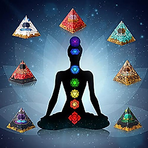 CRISTALLIUM Orgone Pyramid Crystal Healing Stone Energy Generator Healing Crystals Chakra Crystal Healing Meditation Crystal Sphere Orgonite Crystal Pyramid Women Gift - Blue stone