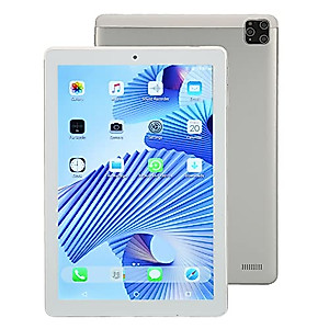 10.1 Inch Tablet, Silver 5G WiFi Tablet PC Dual Card Dual Standby 100-240V for Drawing for Android 10 (US Plug)