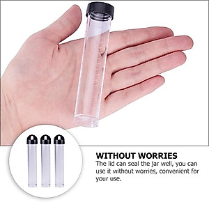 iplusmile 30 Pack Tube Container 0.85oz Clear Plastic Tube Bead Containers Liquid Containers with Black Screw-top Lid & Cylindrical Bottom, Easy to Stand and Place (Diameter 0.78"/ Length 4.13")