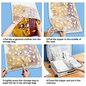 30PCS Travel Storage Bags for Clothes, Clear Reusable Bags Plastic Ziplock Bags, Waterproof Resealable Clothing Zipper Bags Luggage Organizer Pouch for Clothes, Towels, Shoes, Cosmetics (5 Size)