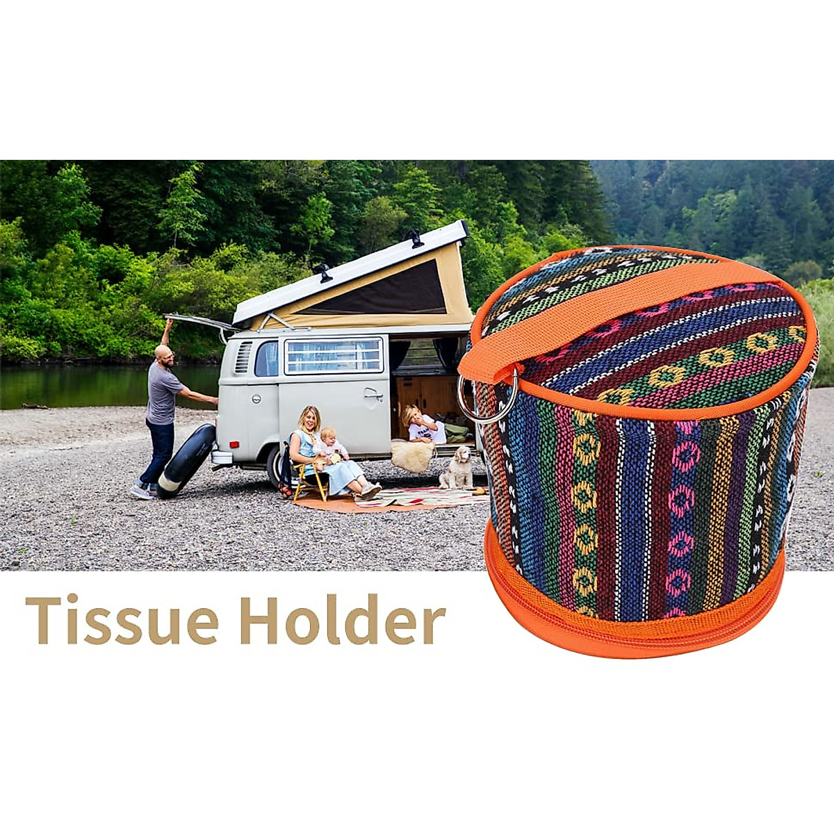 Tissue Holder Toilet Paper Storage Holder Outdoor Hiking Roll Paper Hanging Cover Wipes Box Case Holder Storage Bag with Hook for Camping Tent Home Office Toilet Paper Holder Camping