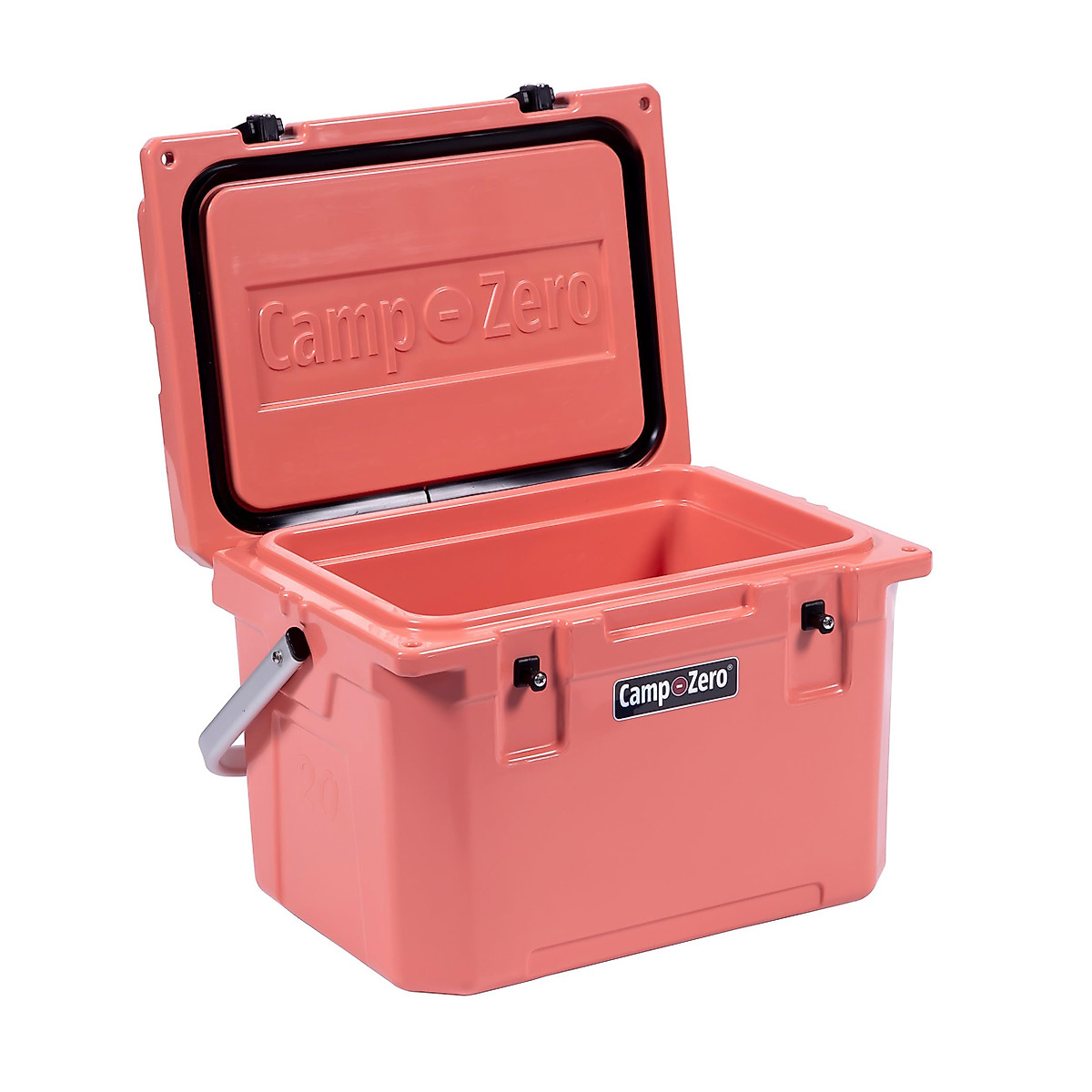 CAMP-ZERO 20L Coral Ice Chest with Molded-in Cup Holders and Folding Aluminum Handle