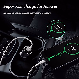 for Huawei Supercharge Car Charger, 9V/2A Car Charger Adapter Quick Fast Charger with USB Type C Super Charging Cable Car Charger for Huawei P40 P30 P20 Pro,Mate 30 20 10 9 (Black)