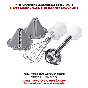 Starfrit 024221-002-0000 250-Watt 4-in-1 Hand Blender Small Kitchen Appliance, Regular Sized, white