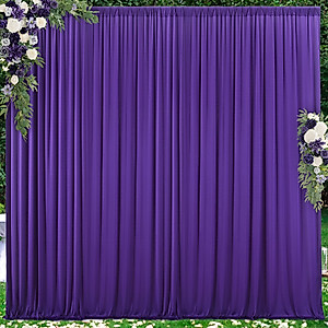 10ftx10ft Purple Wrinkle-Free Backdrop Drapes Curtains, Purple Polyester Background Decorations for Wedding Home Party Supplies