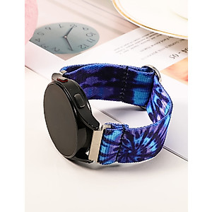 TOYOUTHS 20mm Stretchy Nylon Loop Elastic Bracelet Compatible with Samsung Galaxy Watch Band 7/6/5/4 40mm 44mm/Watch 4 Classic 42mm 46mm/Watch 5 Pro 45mm/Active 2 40mm 44mm/Watch 3 41mm Strap