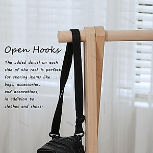 VOGUSLAND Dress up Rack, Child Garment Rack, Kids Clothing Rack with Storage Shelf (Natural Beech, 29.5" L x 14.5" W x 40" H)