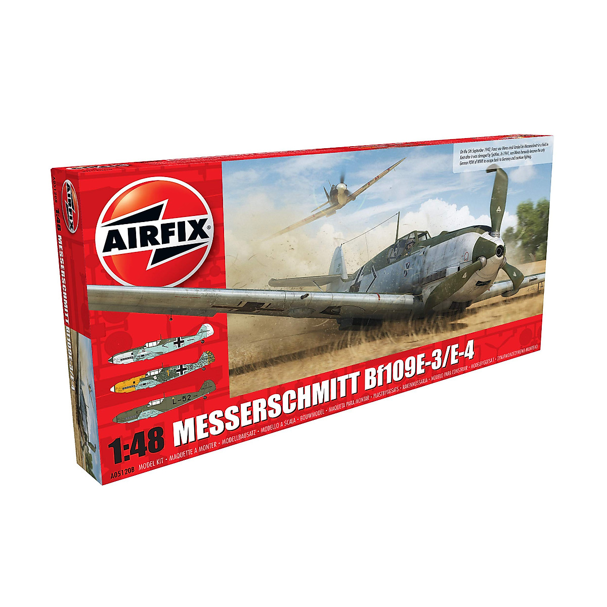 Airfix Quickbuild Messerschmitt Bf109E-4 / E-1 1:48 Military Aviation Plastic Model Kit A05120B, Multicolor