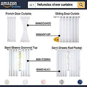 FMFUNCTEX White Sheer Curtains for Living Room 72" Linen Textured Privacy Window Curtain Set for Bedroom 52”w x 2 Panels Grommet Top