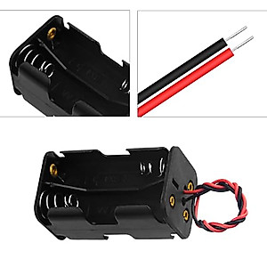 WMYCONGCONG 6 PCS 4 x 1.5V AA Battery Holder Case Box with Black Red Wire Leads