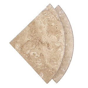 Premium Quality Durango Cream Filled and Honed Ivory Light Travertine Corner Shelf 9'' (2)