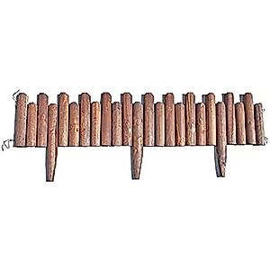 Fence for Garden Border Fence Picket Fence Panels Patio Fences Flower Bed Barrier Panel Decor Edging Log Roll Edging Pine Wood Garden Fencing EIIDJFF 527(Color:A;Size:120 * 35cm)