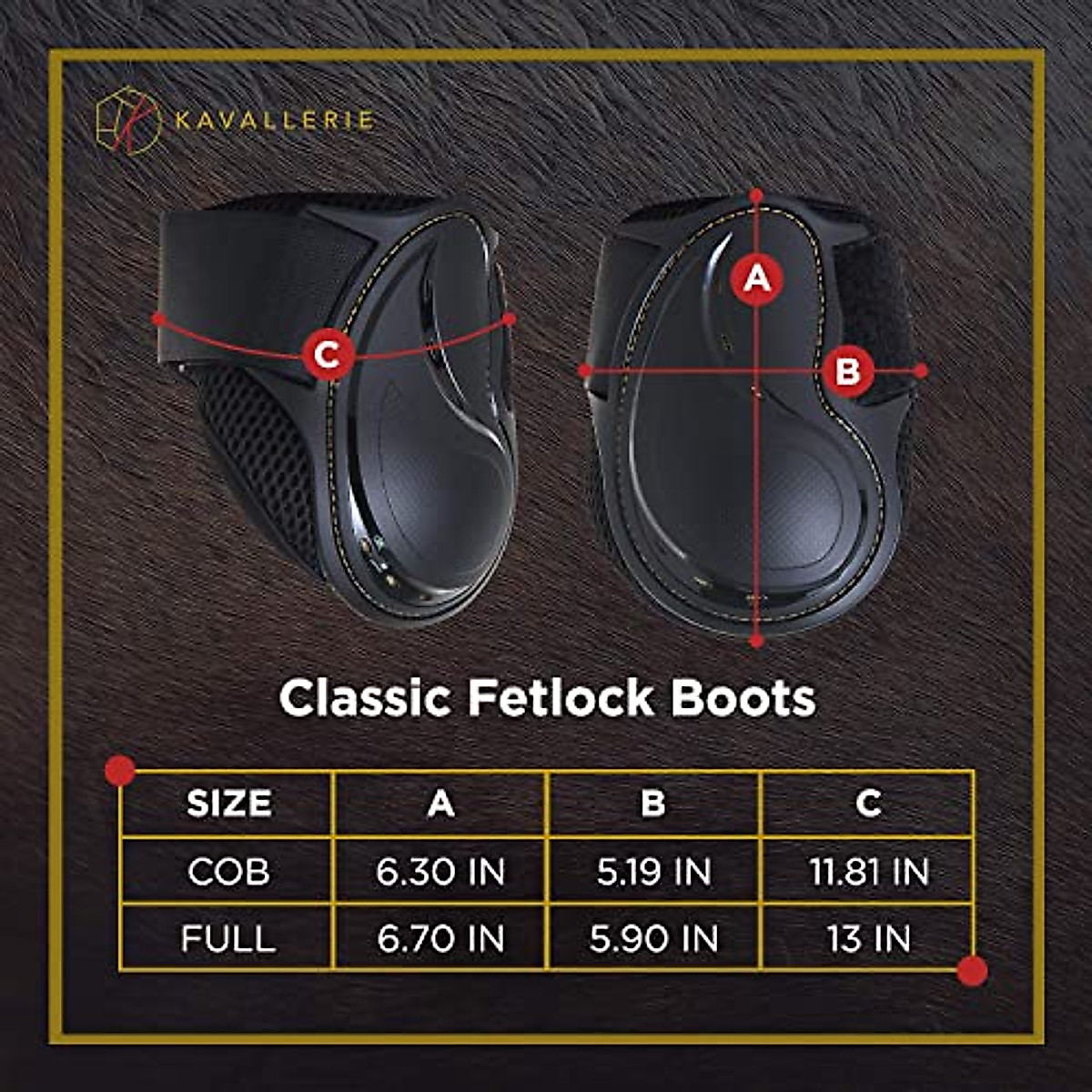Kavallerie Classic Fetlock Boots, Impact-Absorbing and Air-Perforated Material, Durable & Evenly Distributes Pressure, Fetlock Injury Protection, Non- Slip with Soft Lining Show Jumping Boots