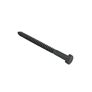 Renovators Supply Manufacturing Lag Bolts 4 in. Black Zinc Plated Steel Lag Screws with Hexagonal Head Pack of 10