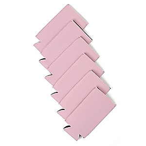 Snertz 6 Pack Slim Pink Blank DIY Sublimation Durable, Foldable Insulated Neoprene Skinny Beer , Seltzer Can Holder Cooler Sleeve Coolies fits 12 Oz