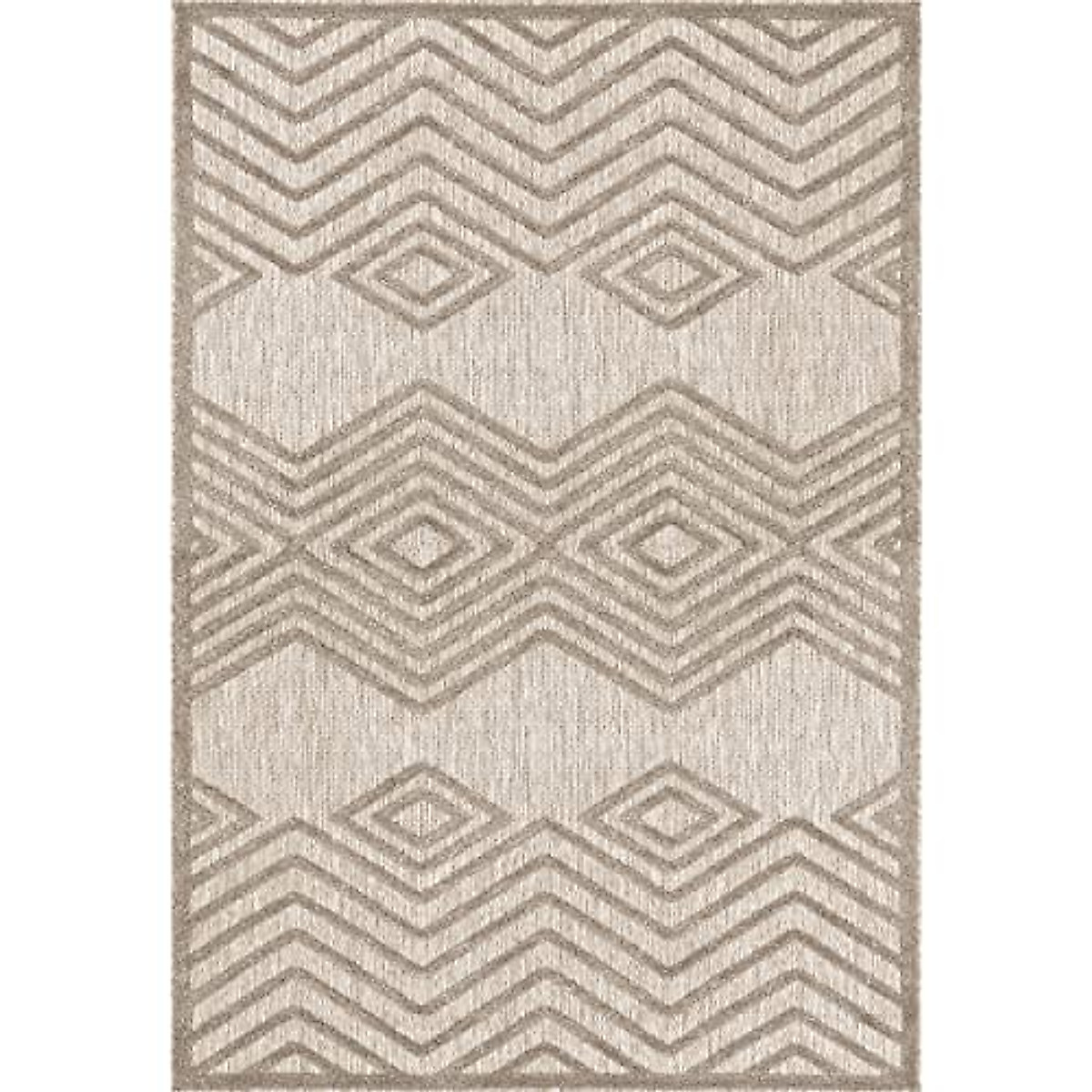 nuLOOM Peri Geometric Tetris Indoor/Outdoor Area Rug, 8x10, Beige