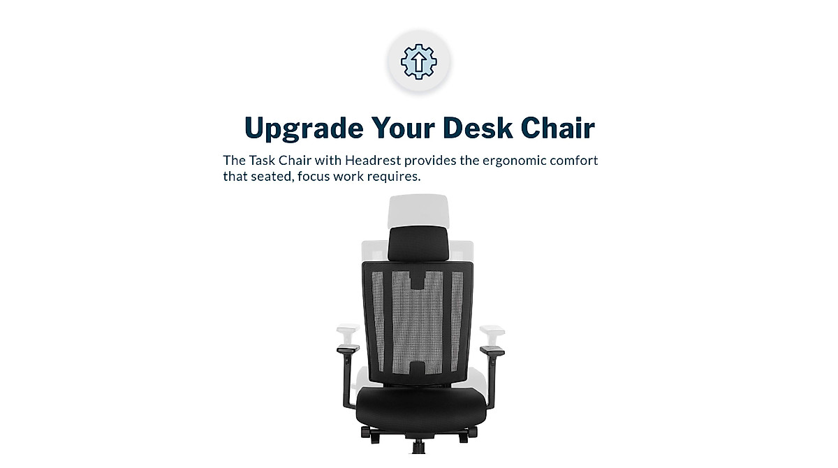 Vari Task Chair with Headrest (VariDesk) - Adjustable Height Computer ...