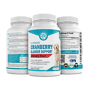 Wanderfound Pets Ultimate Cranberry Bladder UTI Support Supplement for Dogs - Dog Urinary Tract Infection Incontinence Formula with Cordyceps Mushroom - Bacon & Liver Flavor - 90 Chewable Tablets