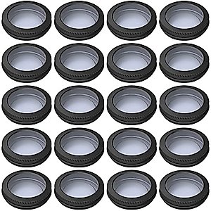 20 Pcs 2 Ounce Aluminum Tin Jar 60 ml Refillable Containers Clear Top Screw Lid Round Tin Container Bottle for Cosmetic,Lip Balm, Cream, Black