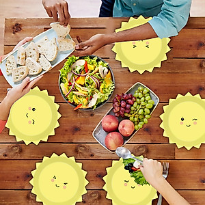 48 Pcs Yellow Sunshine Party Plates First Trip Around The Sun Paper Plates Sunshine Dinner Plates Summer Disposable Tableware for Sun 1st Birthday Party Supplies Baby Shower Birthday Decorations