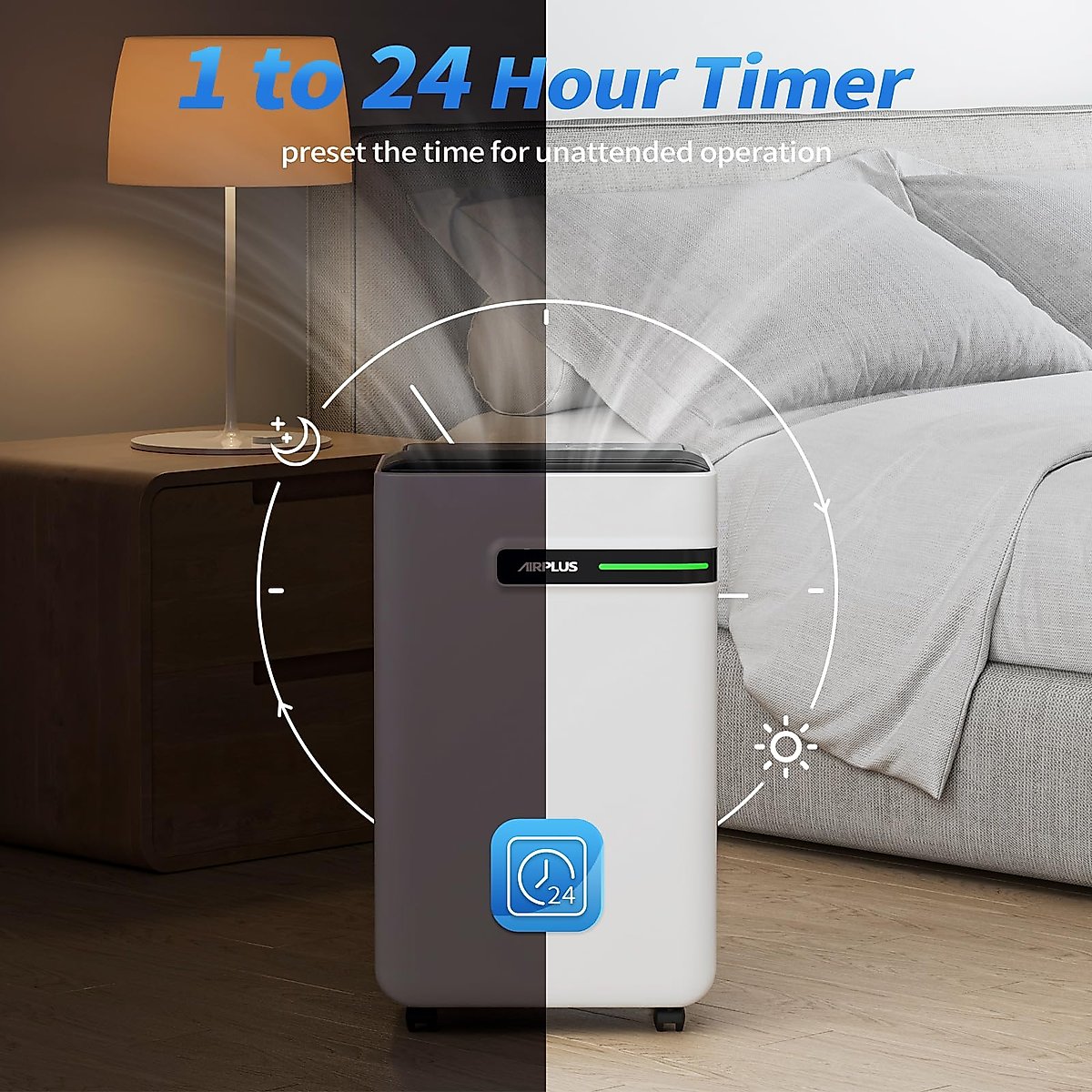 AIRPLUS Dehumidifier for Basement - 4,500 Sq. Ft. 70 Pints, Multifunctional Dehumidifier with Drain Hose & Auto Shut-Off Function, Powerful Dehumidifiers for Home(AP2103)