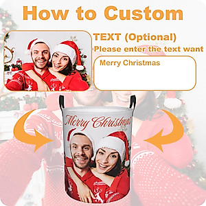 Custom Laundry Hamper Personalized Laundry Basket With Name Customized Dirty Clothes Storage Basket for Bathroom Living Room Bedroom Collapsible with Handles Gifts for Boys Girls Women Men (S)