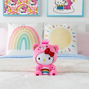 Care Bears Hello Kitty Dressed As Cheer Bear 8" Fun-Size Plush - Soft, Huggable Bestie! – Good for Girls and Boys, Employees, Collectors, Ages 4+