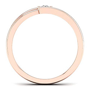 Diamond2Deal 10K Rose Gold Diamond Promiss Ring Size 8 (0.08ct, Clarity SI2, Color H-I)
