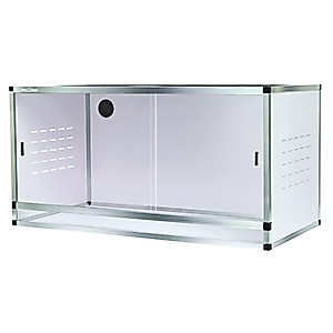 Large Reptile Terrarium Habitat Tank 48''x24''x24'' for Bearded Dragon Gecko Lizard Snake, PVC Enclosure 120 Gallon Wide Breeding Lounge Vivarium Area with Sliding Doors Lock Crawling Pet-White