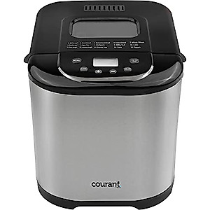 Courant Bread Maker Machine 3 Loaf sizes, Gluten-free, sugar-free, Natural Sourdough, Total 15 Pre-Programmable Cycles, Delay Timer, Easy to Use, Warm Feature - Stainless Steel Automatic